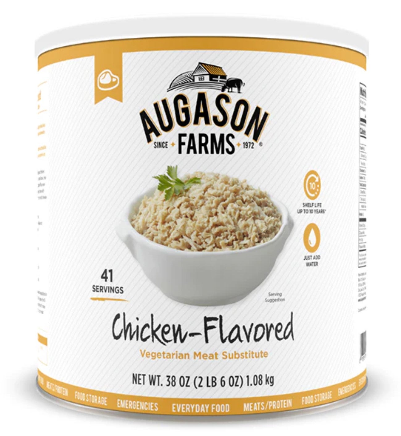 AF- TVP, CHICKEN-FLAVORED Augason Farms (38oz) #10 can XAMDD | Corner ...